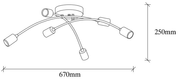 Přisazený lustr BANANA 6xE27/40W/230V