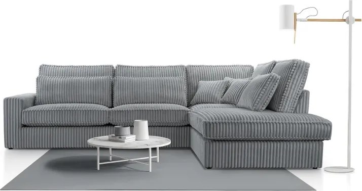 Rohová sedací souprava LINCOLN LUX, pravá, tm. šedá (Tilia 90)