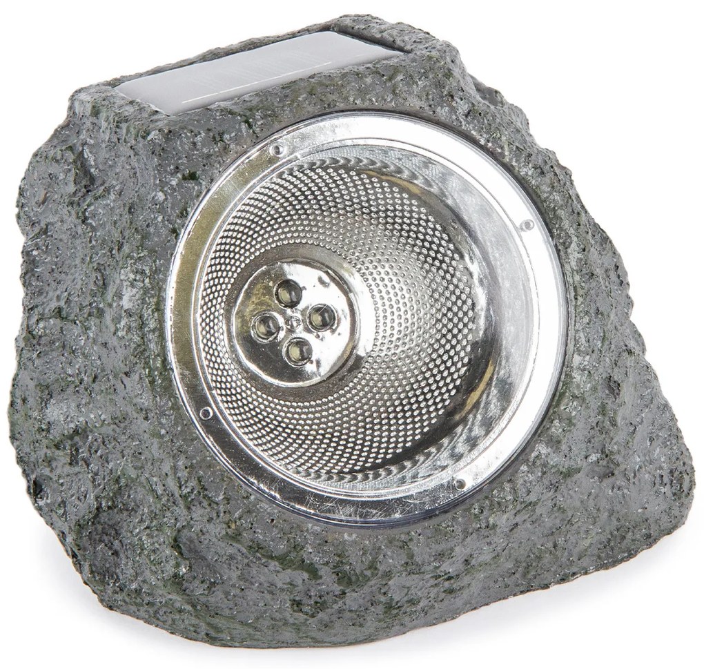 Koopman Venkovní solární svítidlo Stone light tmavě šedá, 4 LED