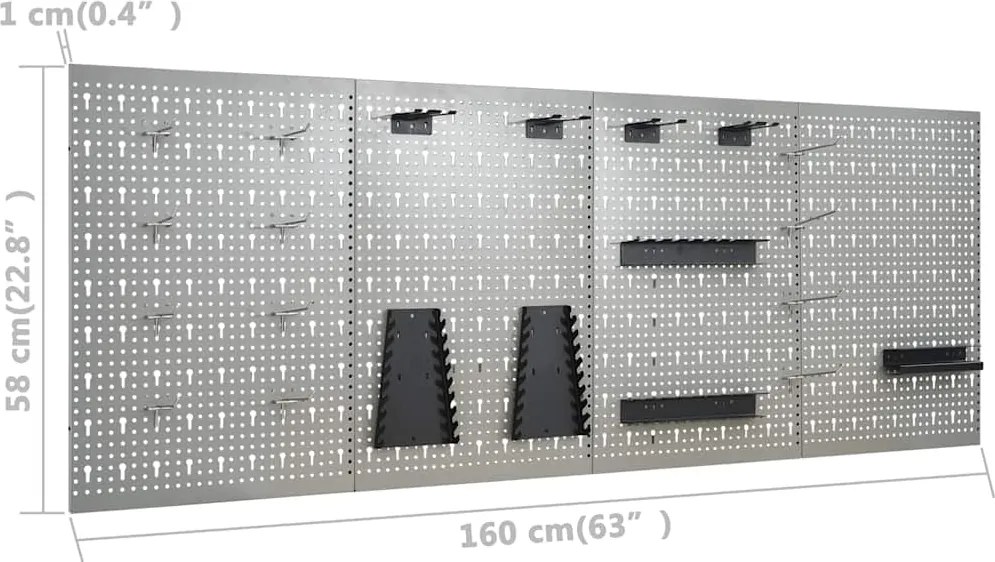 Pracovní stůl se čtyřmi nástěnnými panely 3053429