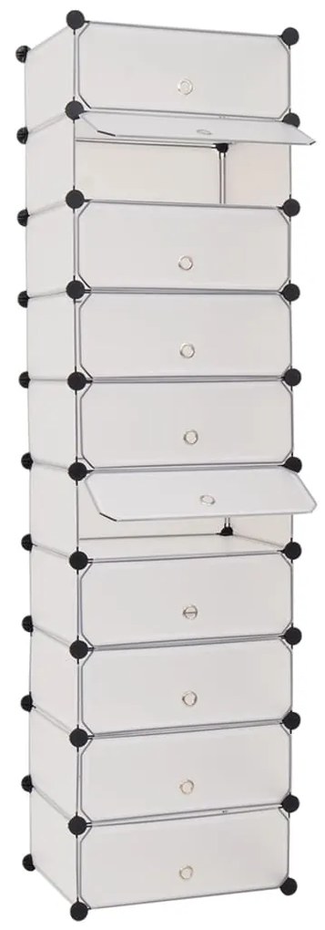 Organizér na boty s 10 přihrádkami, bílý 244919