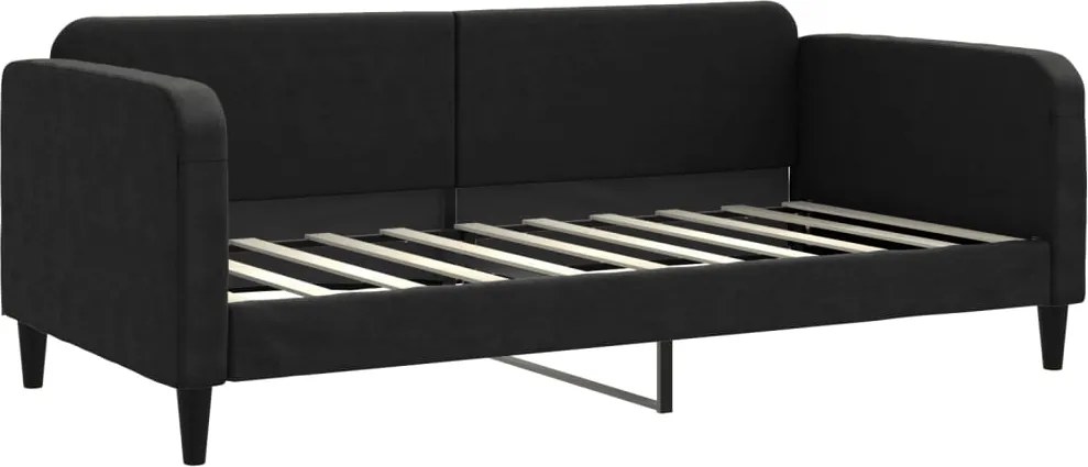 Válenda s přistýlkou a matracemi černá 90 x 190 cm textil 3196846