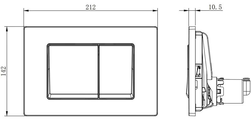 Mexen Fenix ​​Air 10 XS, pneumatické dvojité tlačítko pro splachování, bílá lesklá, 6A100