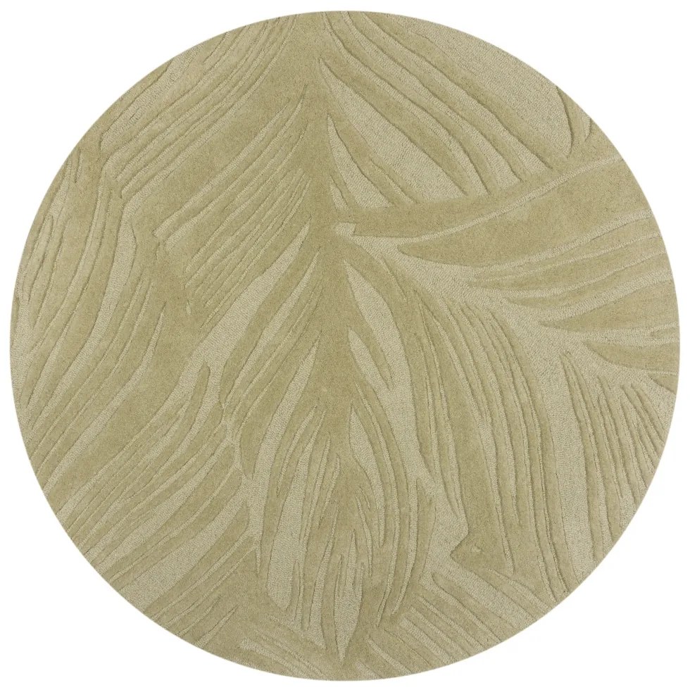 Flair Rugs koberce Kusový koberec Solace Lino Leaf Sage kruh ROZMĚR: 160x160 (průměr) kruh