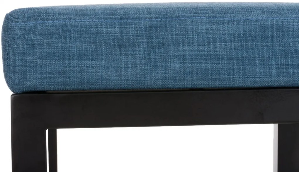Barová židle Taylor 83 cm - látka, kovové nohy černé - Modrá