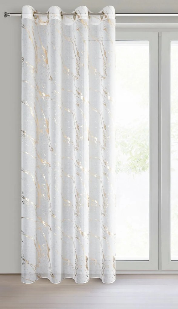 ZÁCLONA NA KROUŽCÍCH MOLLY1 140X250 CM VZOROVANÁ