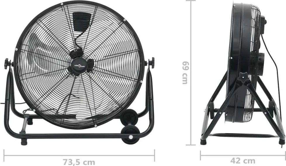 vidaXL Průmyslový bubnový ventilátor 60 cm 172,5 W černý [51453]
