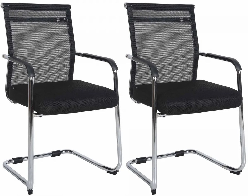 Set 2 křesel pro návštěvníky Denny chrom rám - černá