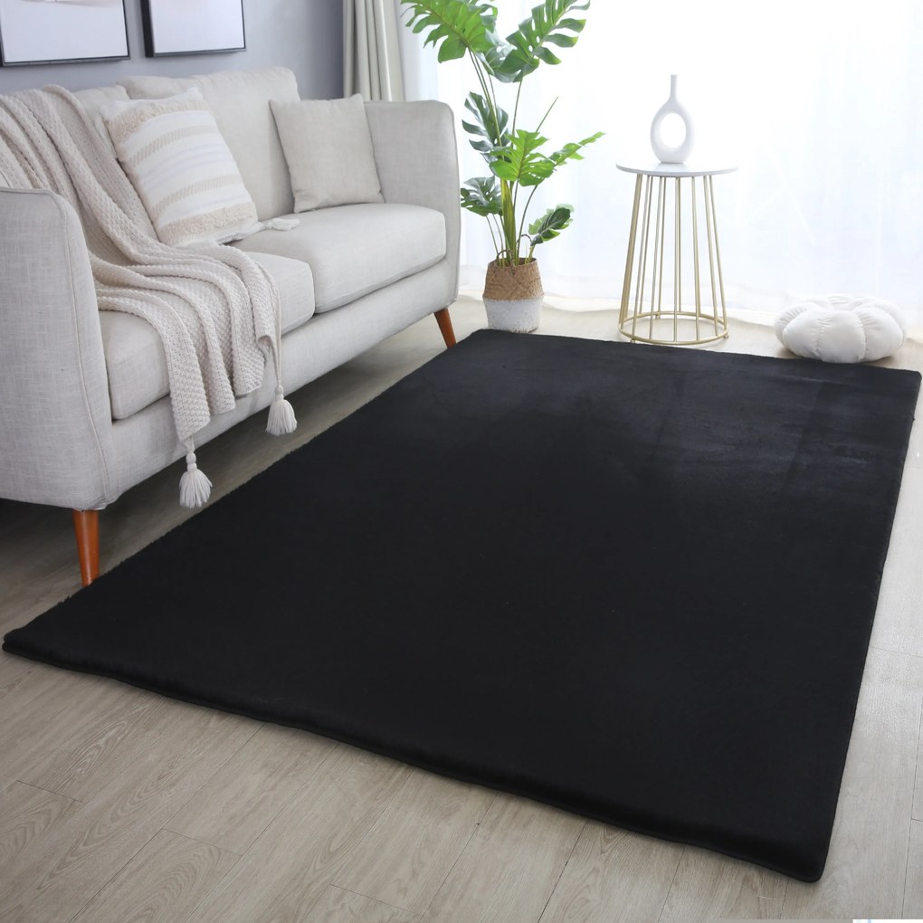 Ayyildiz, AKCE: 160x230 cm Kusový koberec Pouffy 5100 Black, černá, obývací pokoj