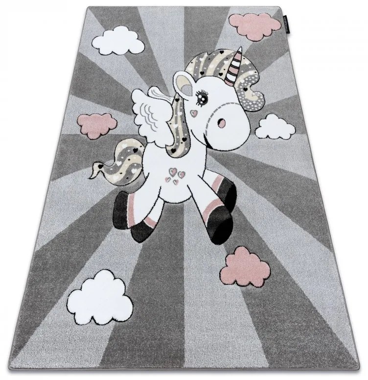 Dywany Łuszczów, Dětský kusový koberec Petit Unicorn grey, 200x290, šedá, dětský pokoj