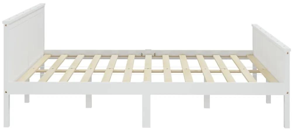 Rám postele bílý masivní dřevo borovice 200 x 200 cm,  322187