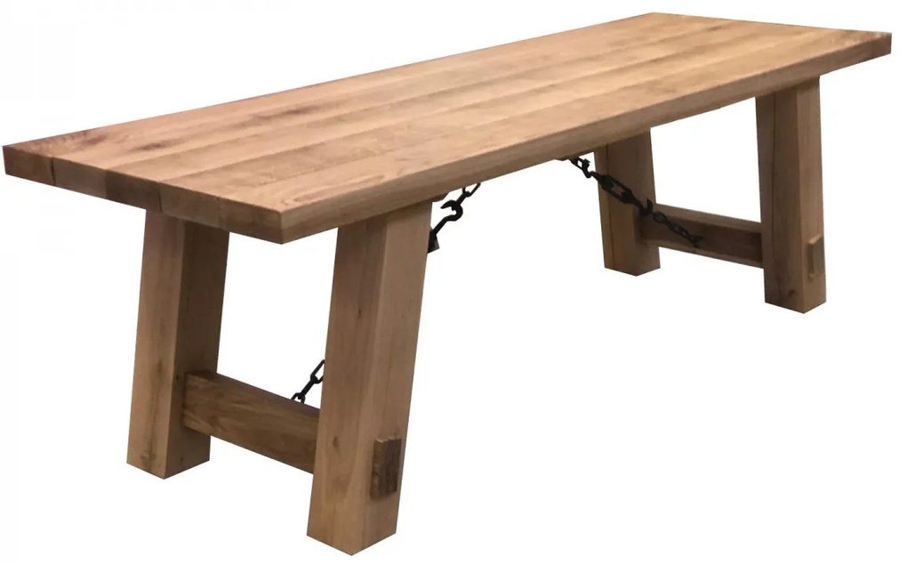 Stará Krása – Ruční výroba Přírodní dubový jídelní stůl 77 x 170 x 80 cm