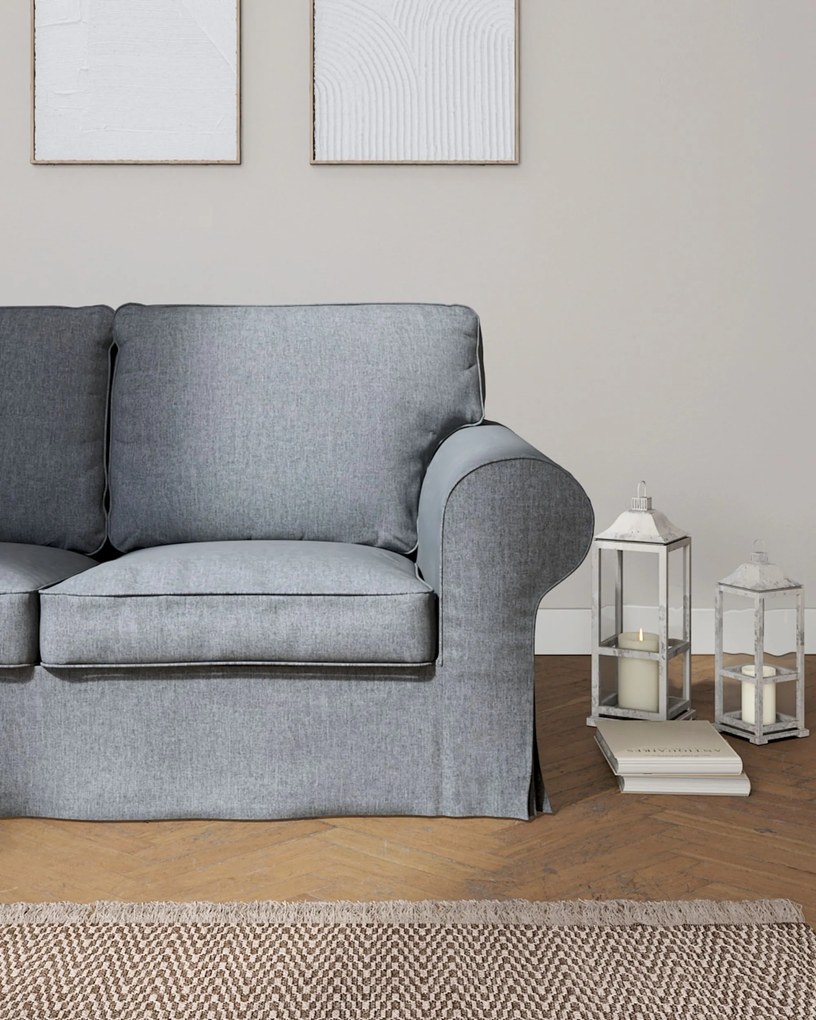 Potah na pohovku IKEA Ektorp 2-místná rozkládací NOVÝ MODEL 2012 barva šedá látka pletený vzor