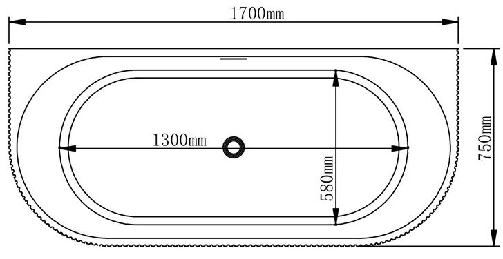 BPS-koupelny Volně stojící akrylátová vana ke stěně HYD-CA517D2 170x75 bílá, odtokový komplet chrom