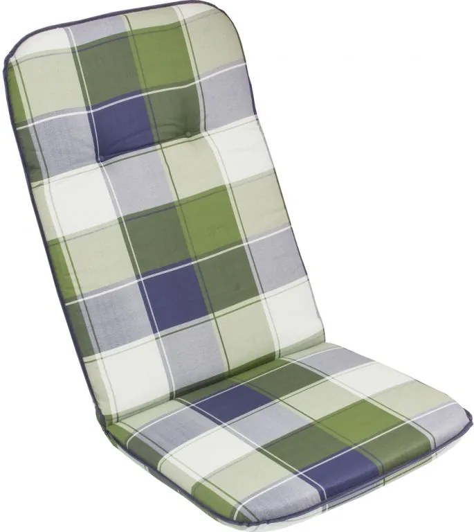 Podsedák na zahradní židle a křesla, nízká opěrka, modro - zelená, 116x50 cm