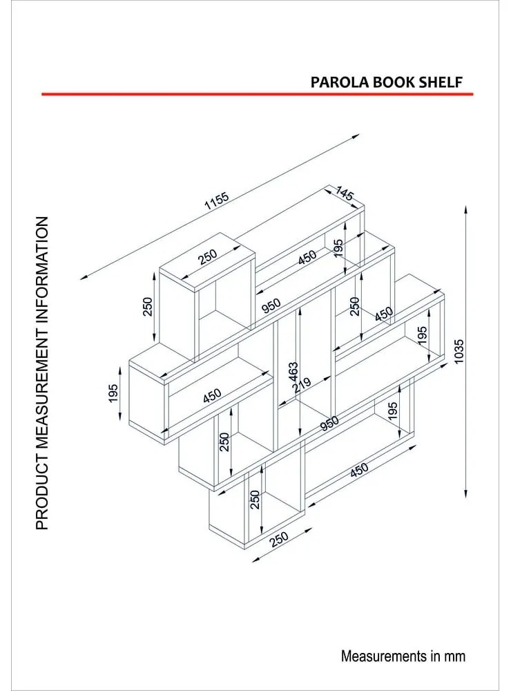 Bílá nástěnná police Parola