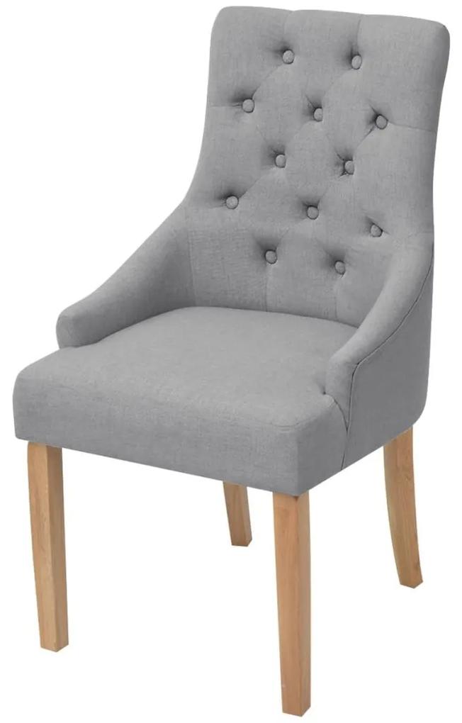 Jídelní židle 2 ks světle šedé textil,  243635