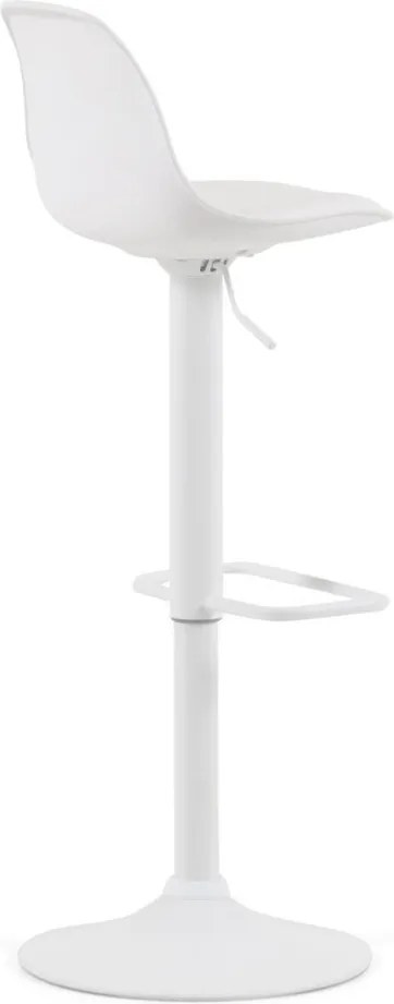 Matně bílá barová židle s nastavitelnou výškou z imitace kůže (výška sedáku 60 cm) Orlando-T – Kave Home