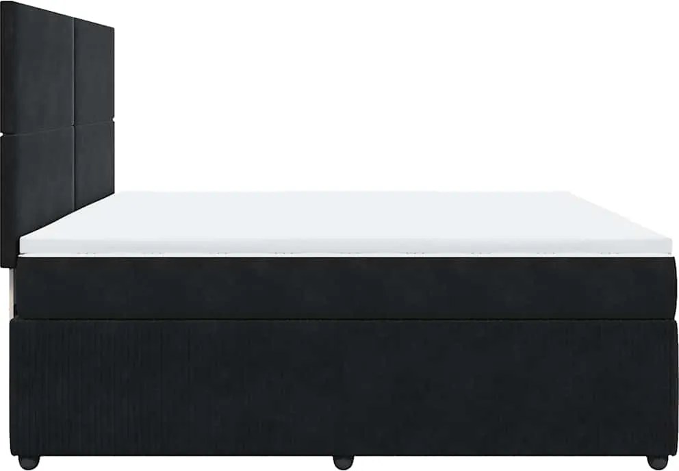 Box spring postel s matrací černá 200x200 cm samet 3292426
