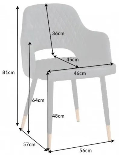 Designová židle Laney šedý samet - skladem