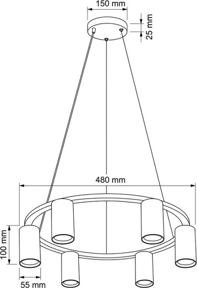 BRILAGI - LED RGBW Stmívatelný lustr na lanku SELE 6xGU10/6,5W/230V bílá