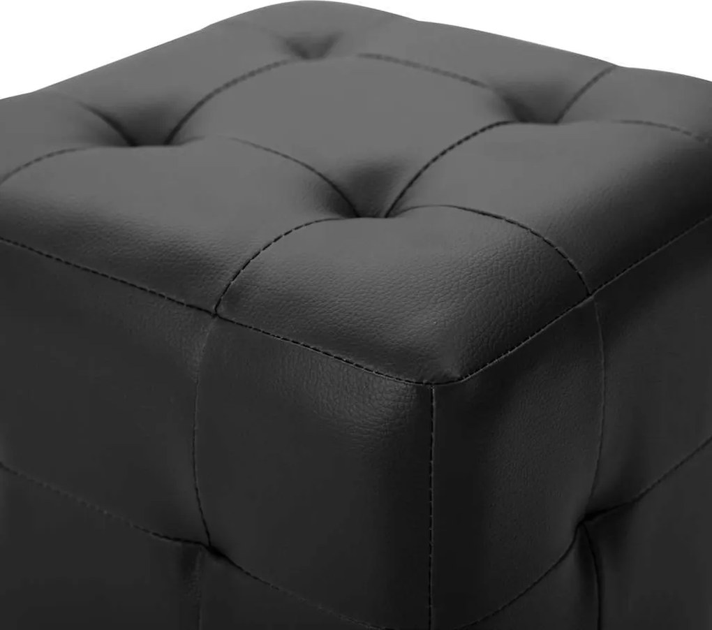 Taburety 2 ks černé 30 x 30 x 30 umělá kůže 278390
