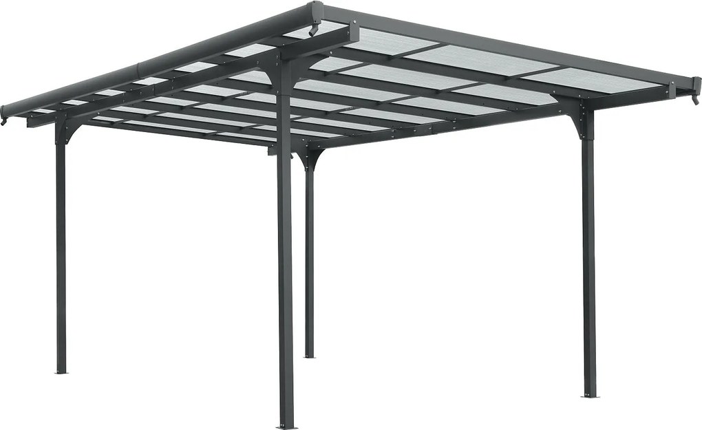 LANIT PLAST, s.r.o. hliníková pergola LANITPLAST ALU 53 antracit + čirý PC LG4148