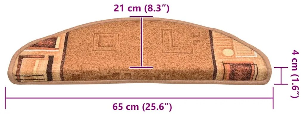 vidaXL Marketos Samolepící nášlapy na schody 15 ks béžové 65 x 21 x 4 cm