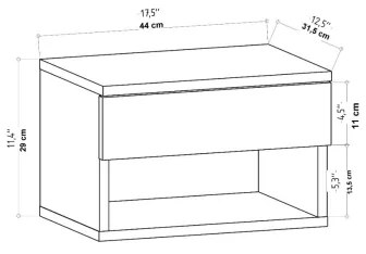 Noční stolek VETRA antracit