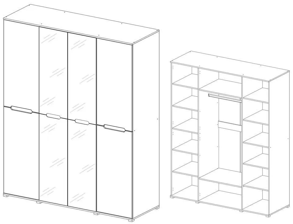 MG LOŽNICE komplet bílá/wenge VEGAS 1