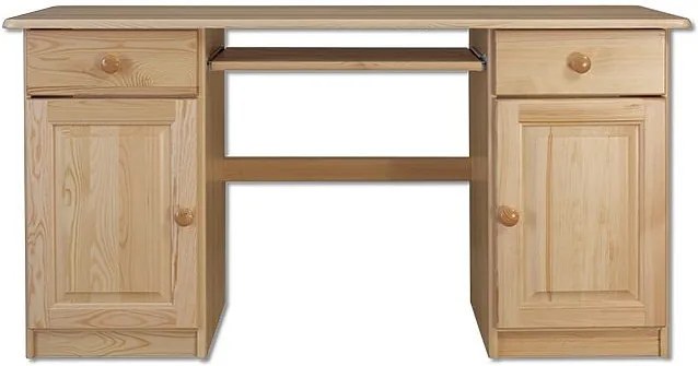Dřevěný psací stůl Sampo s výsuvnou deskou na klávesnici, masiv borovice, 145x75x55 cm