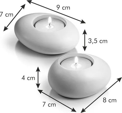 TESCOMA Stojánek na čajové svíčky FANCY HOME Stones 2 ks, bílá