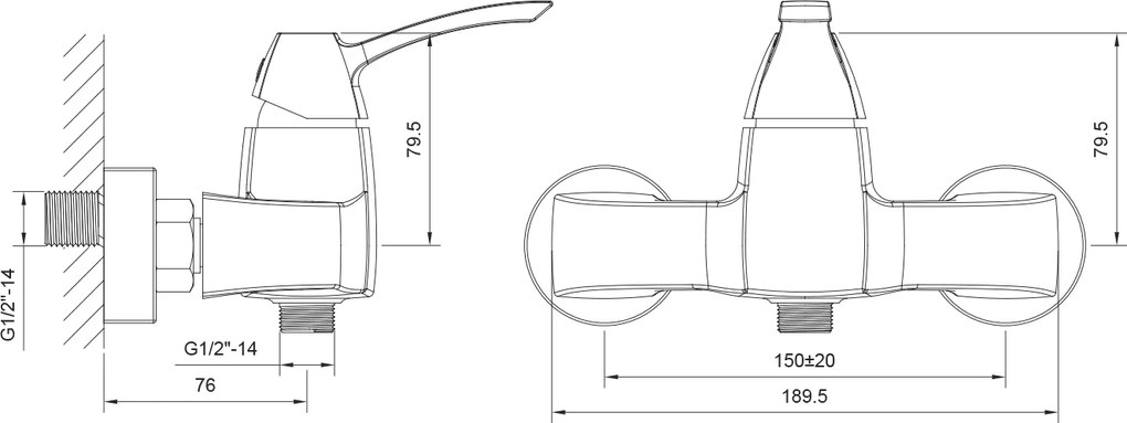 Sapho Dreamart DA011 sprchová nástěnná baterie chrom