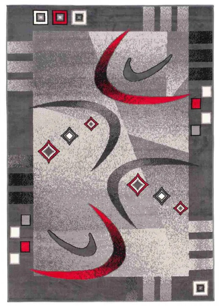 Kusový koberec PP Bumerang šedý, Velikosti 80x150cm