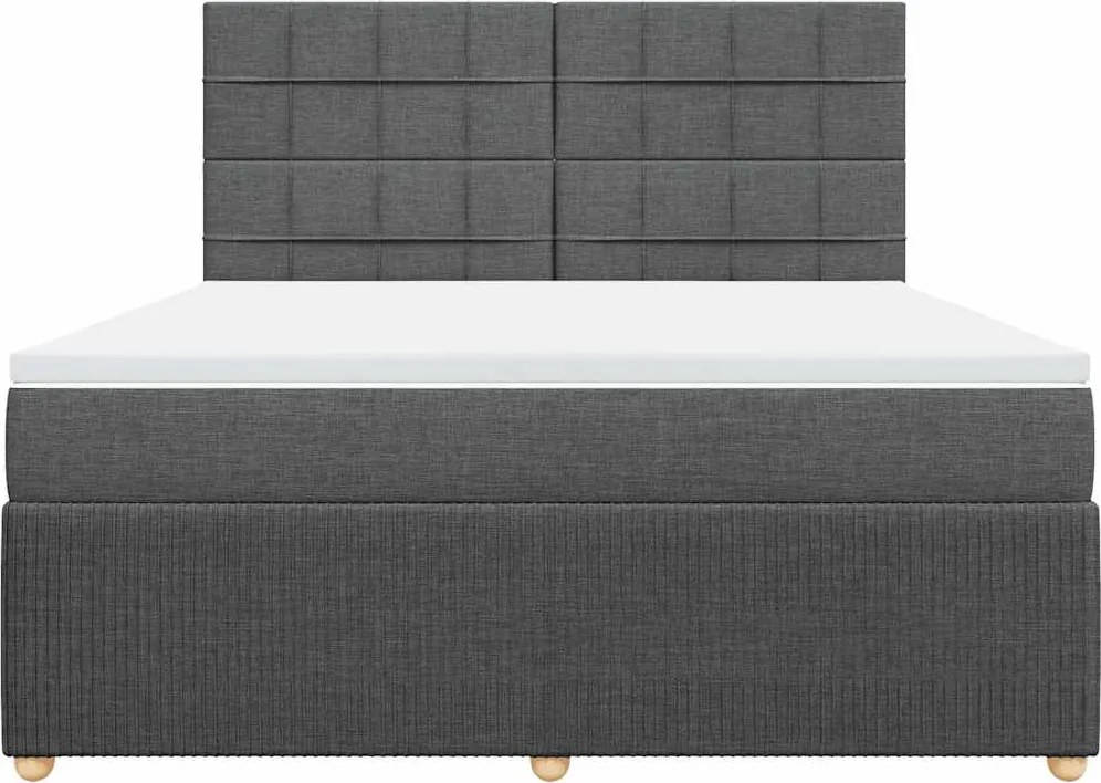 Box spring postel s matrací tmavě šedá 180x200 cm textil 3292136