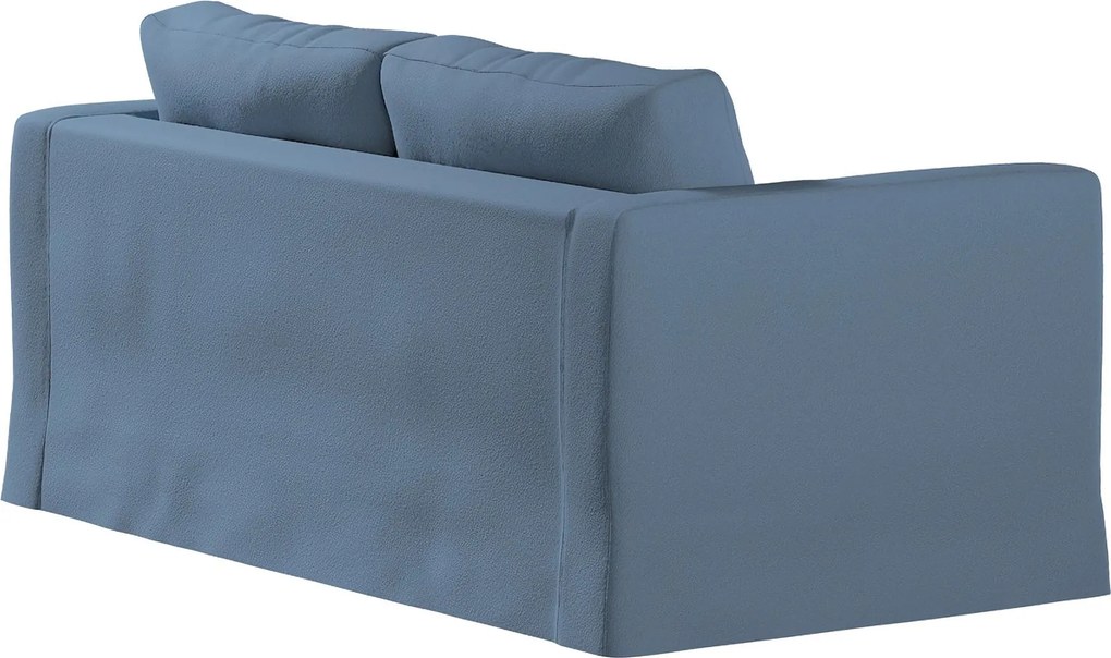Potah na pohovku IKEA Karlstad 2-místná , nerozkládací, dlouhý barva modrá látka pletený vzor