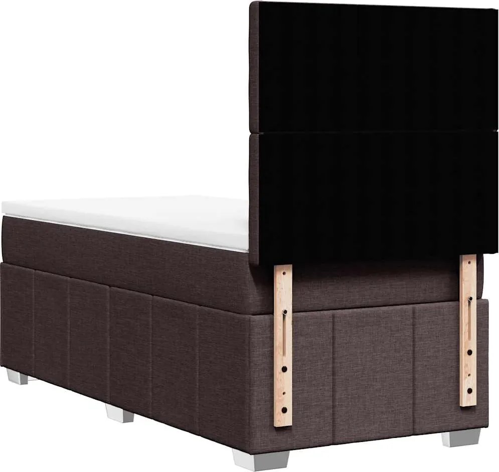Box spring postel s matrací tmavě hnědá 90x200 cm textil 3291568