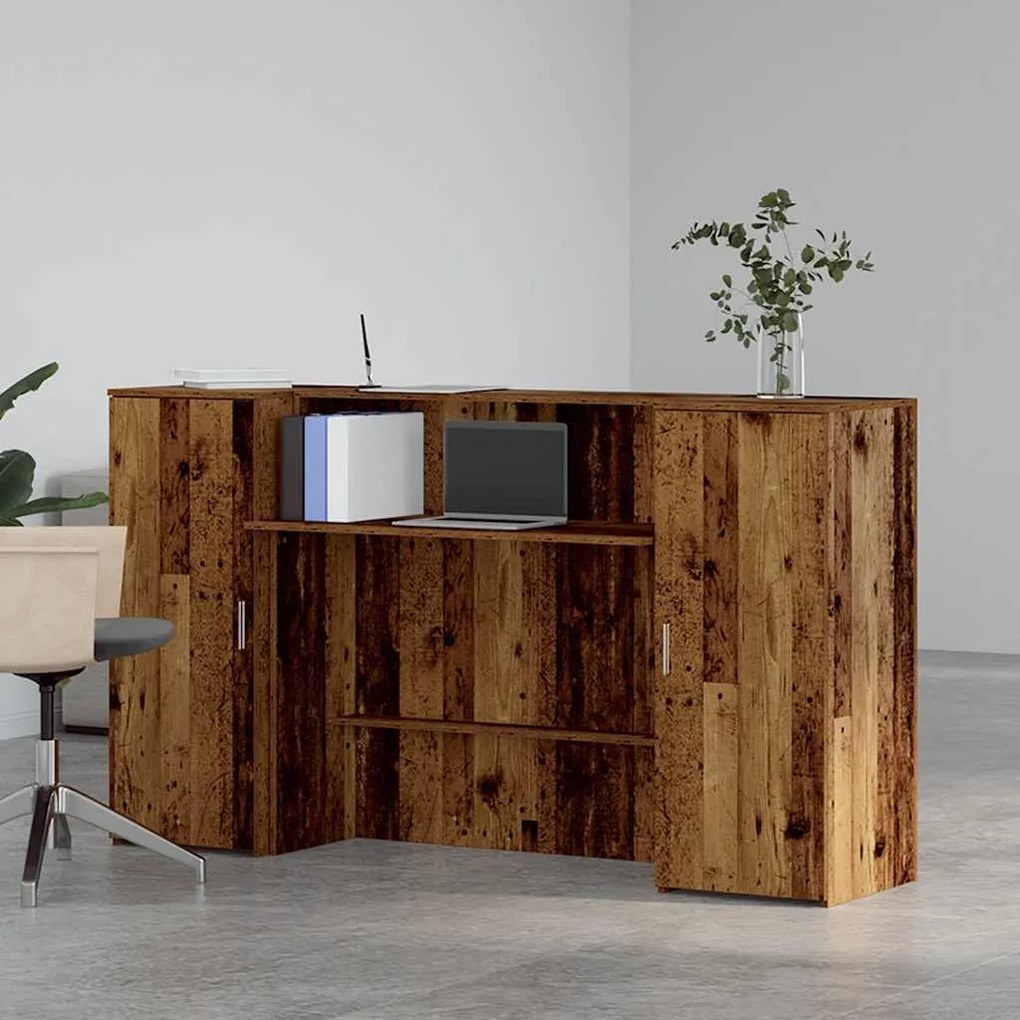 Recepční stůl starého dřeva 180x50x103,5 cm kompozitní dřevo 3324212