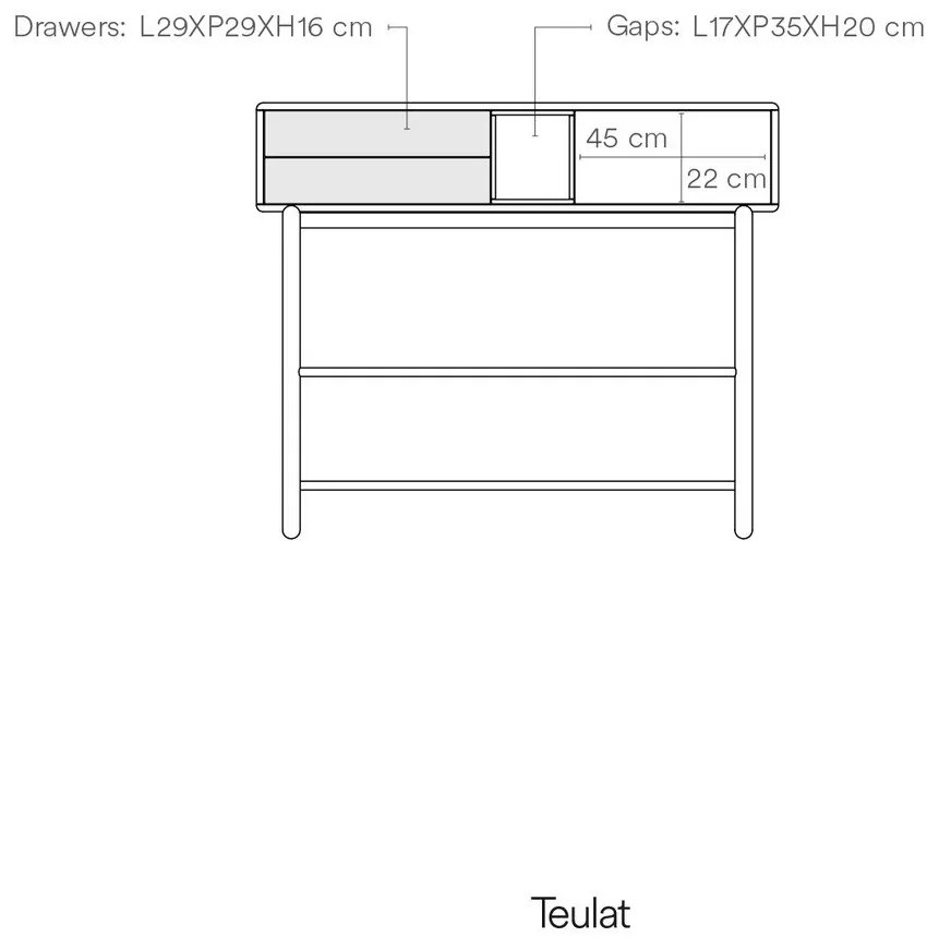 Tmavě šedý konzolový stolek 35x120 cm Corvo - Teulat