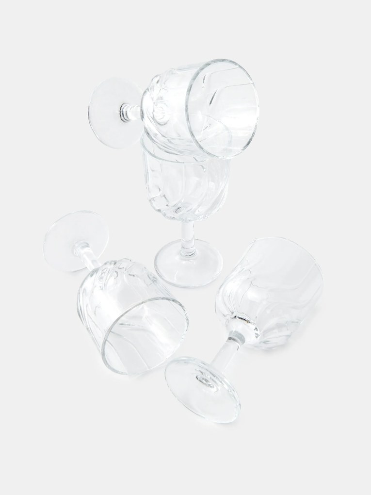 Sinsay - Sklenice na nožce s lisovaným vzorem 4 pack - clear