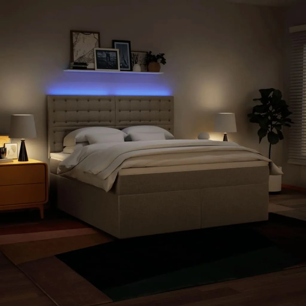 Box spring postel s matrací krémová 180x200 cm textil 3292886