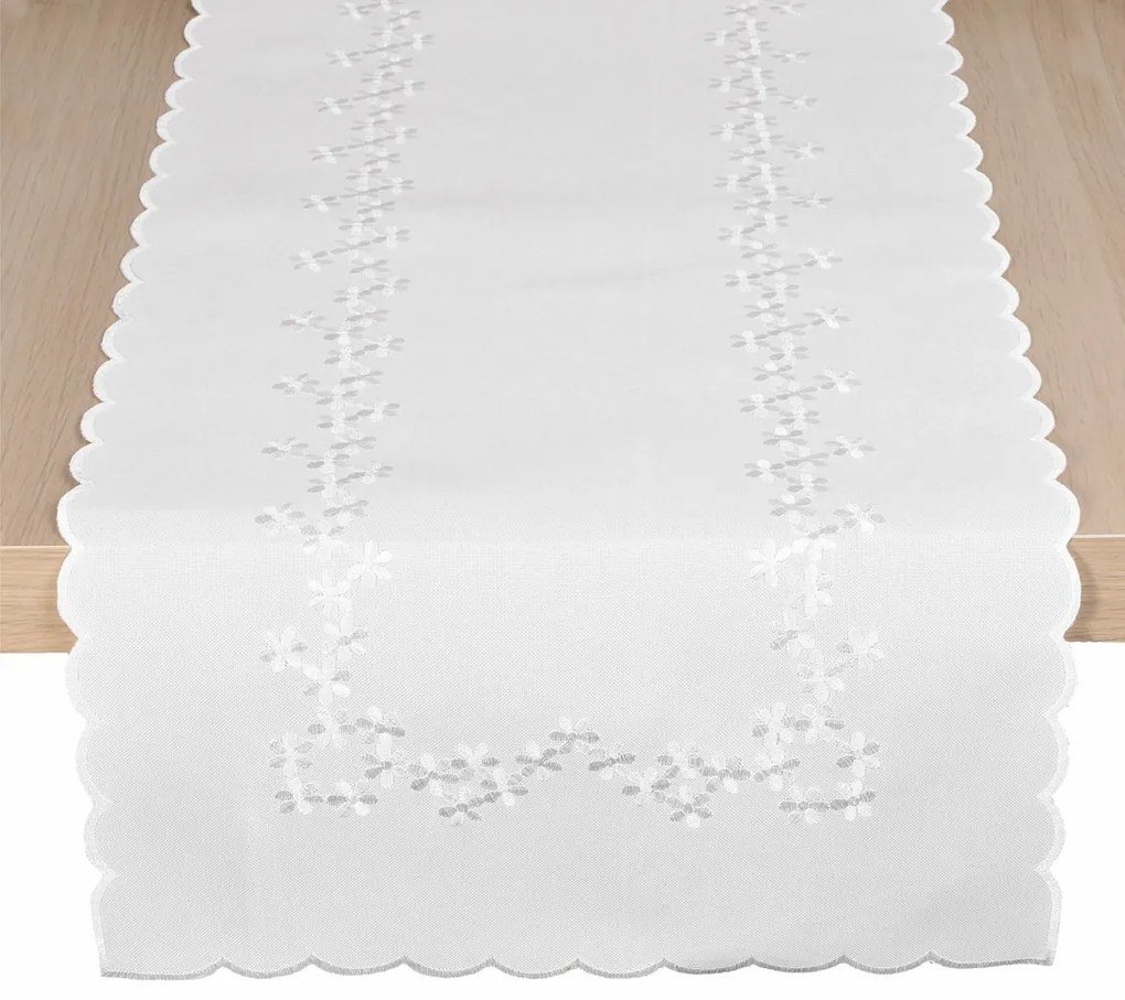 Ubrus celoroční, Pomněnky, bílý 35 x 35 cm