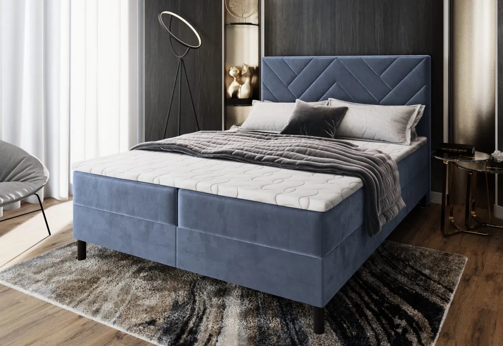 Expedo Čalouněná postel boxspring ROKOS + topper, 180x200, monolith 37