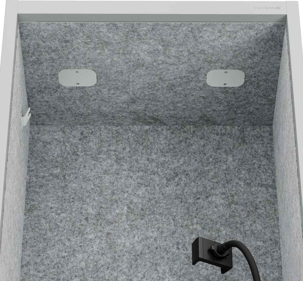 Skříň se sedákem a zónou ticha SALLY MentalBox, šedá konstrukce, šedý sedák, 1850 x 600 x 400 mm