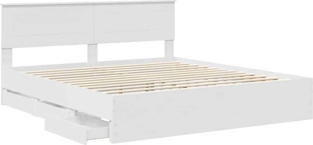 Rám postele se zásuvkou Bílá 180 x 200 cm Inženýrské dřevo 3407956
