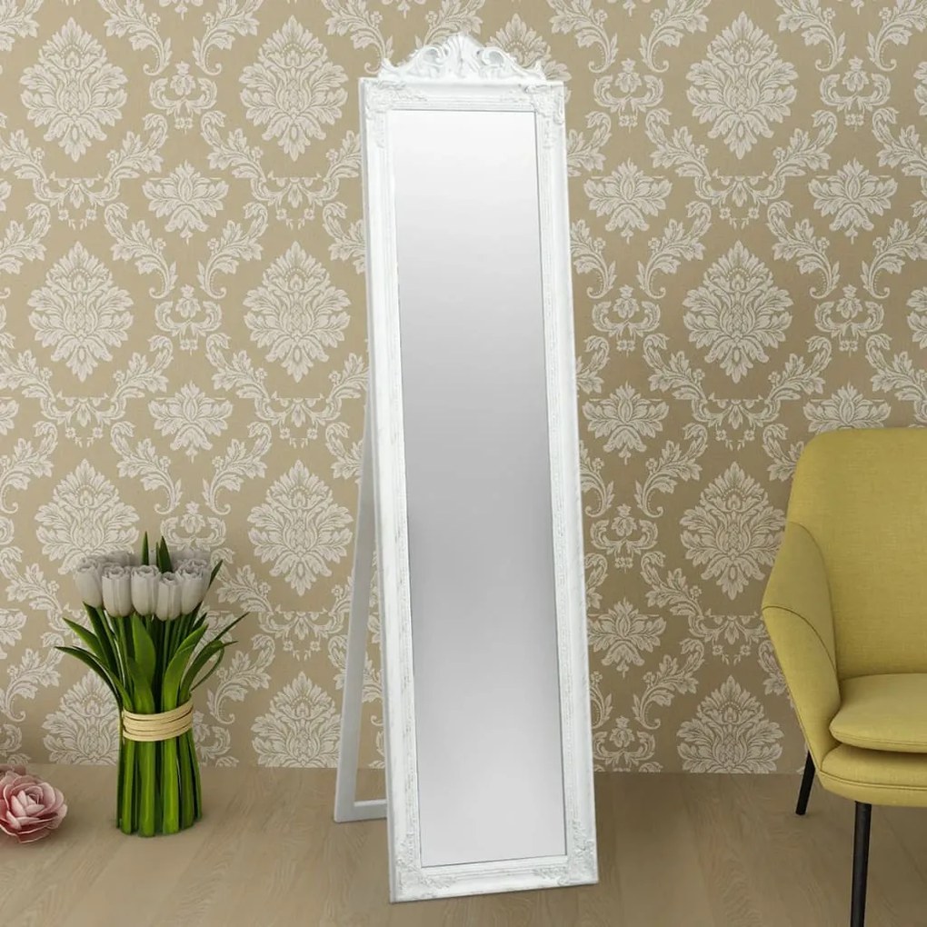 Volně stojící zrcadlo barokní styl 160 x 40 cm bílé - Default Title