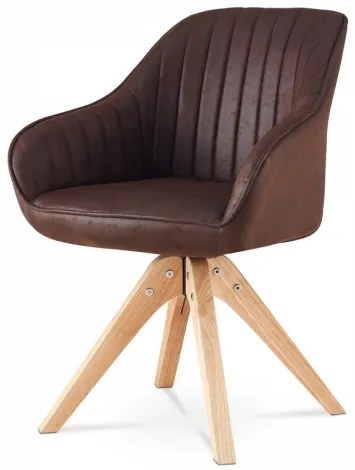 Jídelní židle s područkami hnědá, nohy masiv, HC-772 BR3