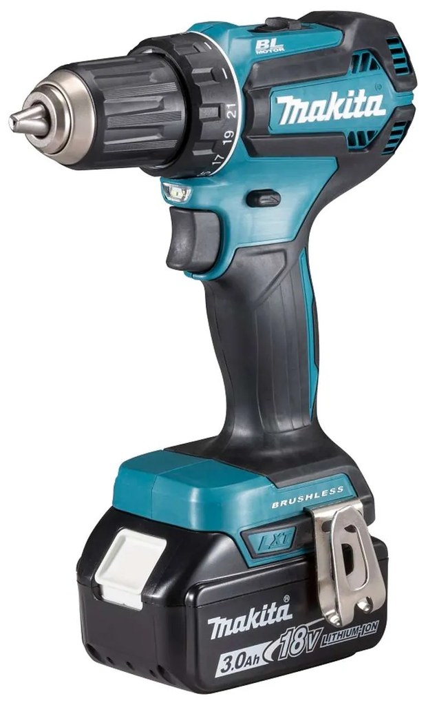 Makita - 18V AKU vrtací šroubovák, 2x aku Li-ion LXT 3,0 Ah, nabíječka DDF485SFJ