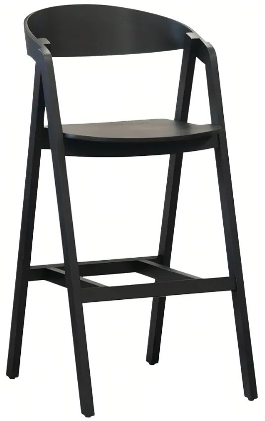 OnaDnes -20% FormWood Černá dubová barová židle Henry 72 cm