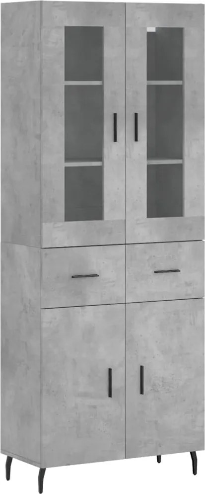 Skříň highboard betonově šedá 69,5x34x180 cm kompozitní dřevo 3198549